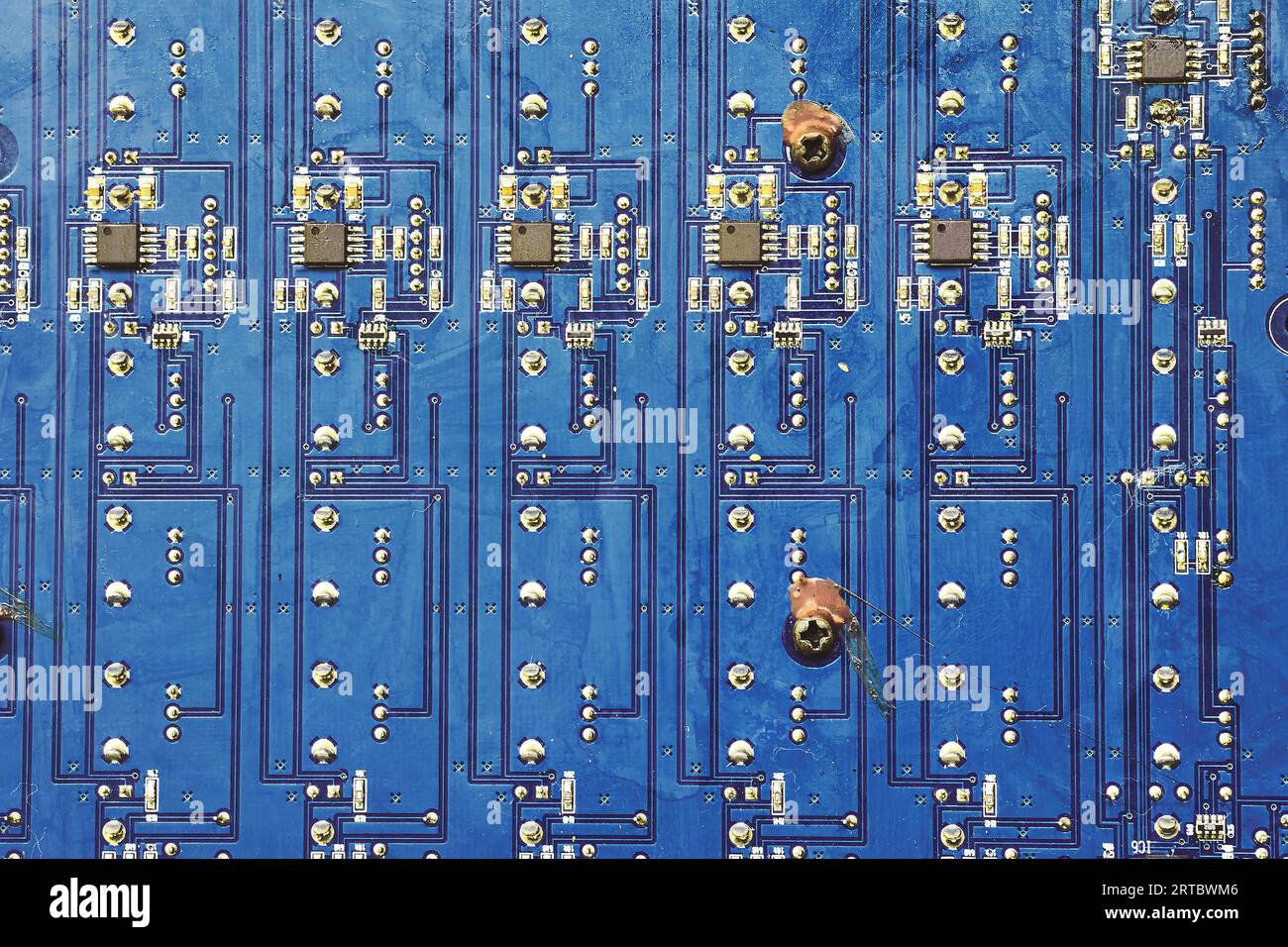 Electronic Printed Circuit Board With With Potentiometers And Radio