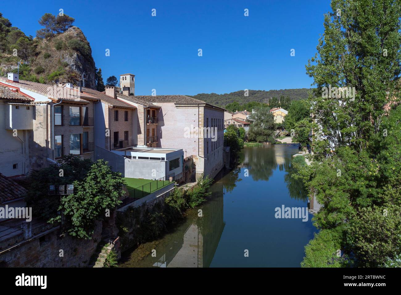 Europe, Spain, Navarre, Estella-Lizarra, Views of the Ega River from ...