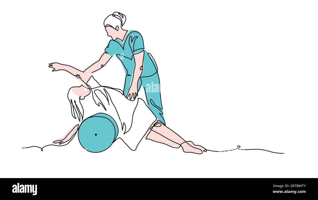 Physiotherapy treatment vector illustration. Spine, back rehabilitation ...