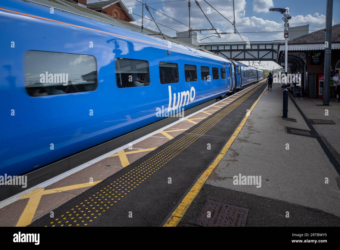 Grantham, Lincolnshire, UK – A Lumo Train slowly passing through the ...