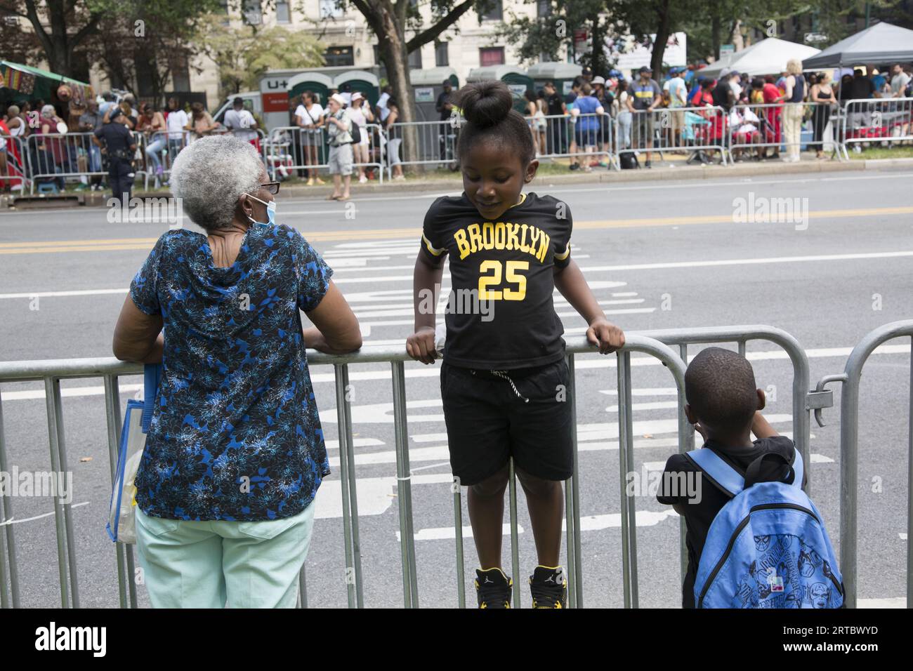 Spectators along Eastern Parkway at the annual West Indian Caribbean ...