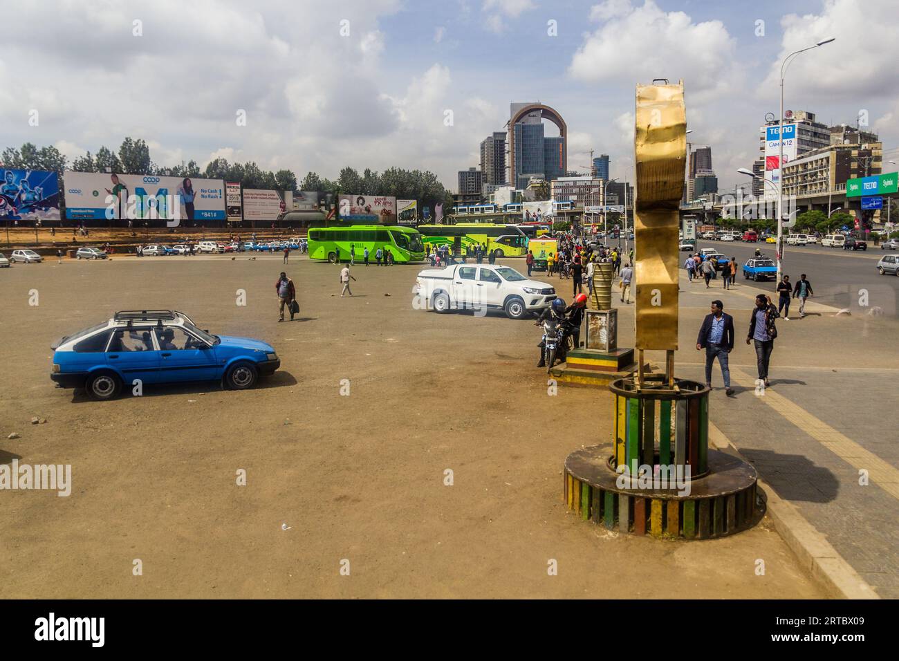 ADDIS ABABA, ETHIOPIA - JANUARY 25, 2020: View of Meskel Square in Addis Ababa, Ethiopia Stock ...