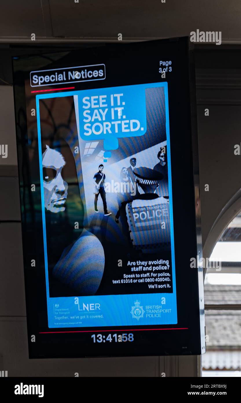 Station safety message scene hi-res stock photography and images - Alamy