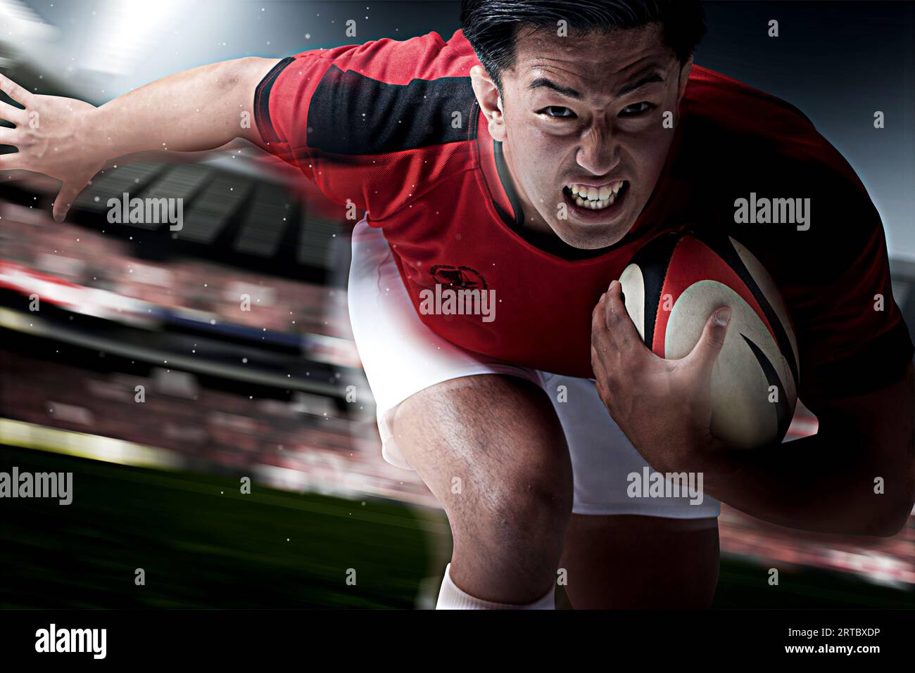 Rugby player running ball team hi-res stock photography and images - Alamy
