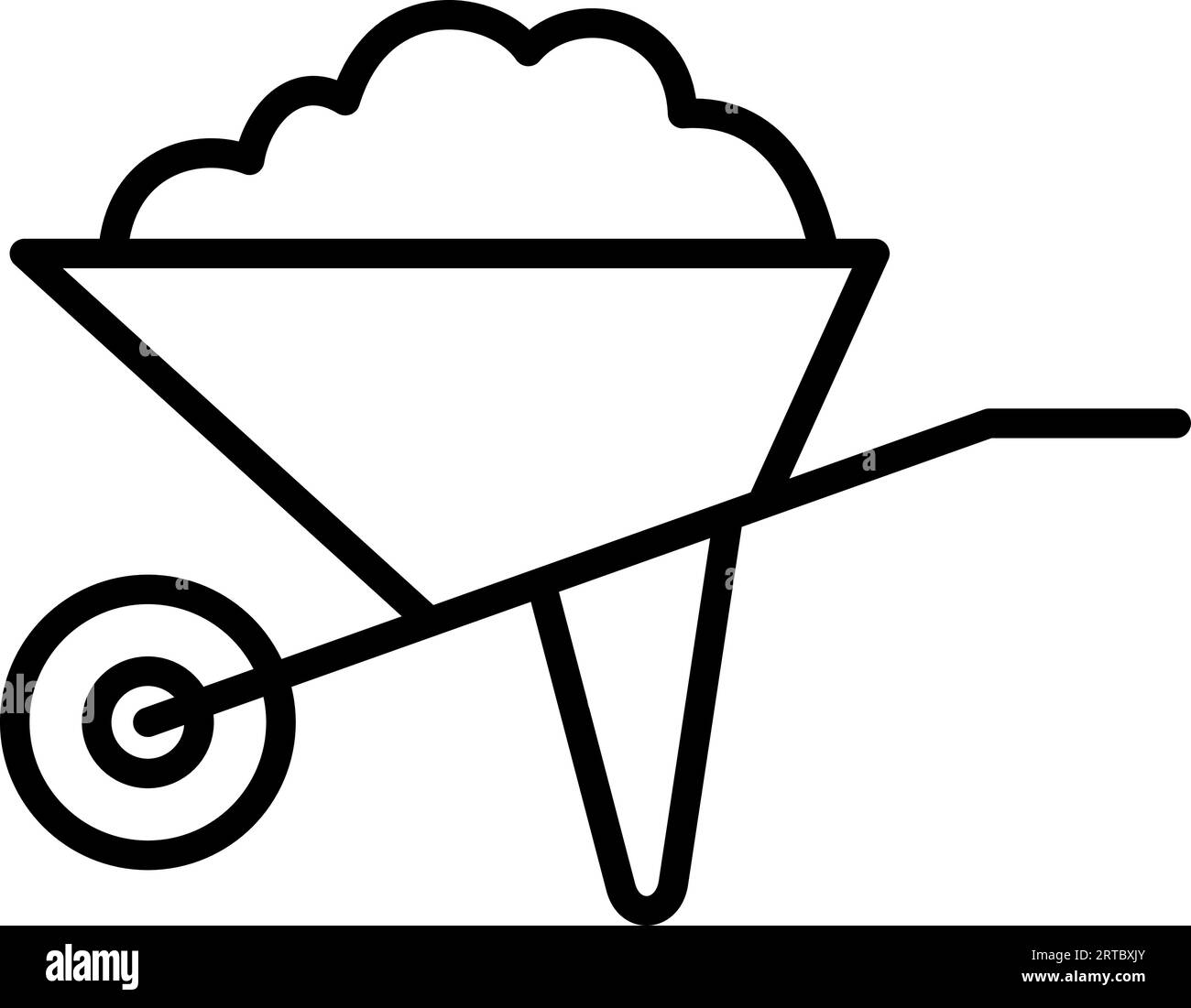 Sand in wheelbarrow icon as a linear symbol for web design Stock Vector ...