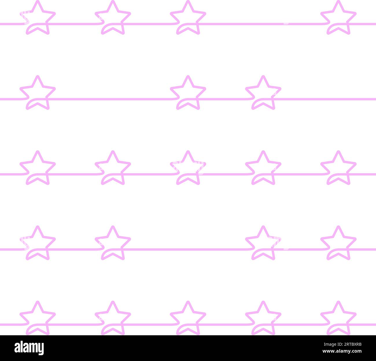 Seamless pattern made of continuous line drawing of stars, Minimalist ...