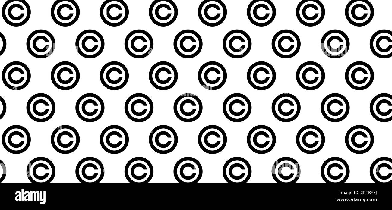 Cartoon copyright or C letter and padlock. right of first publication ...