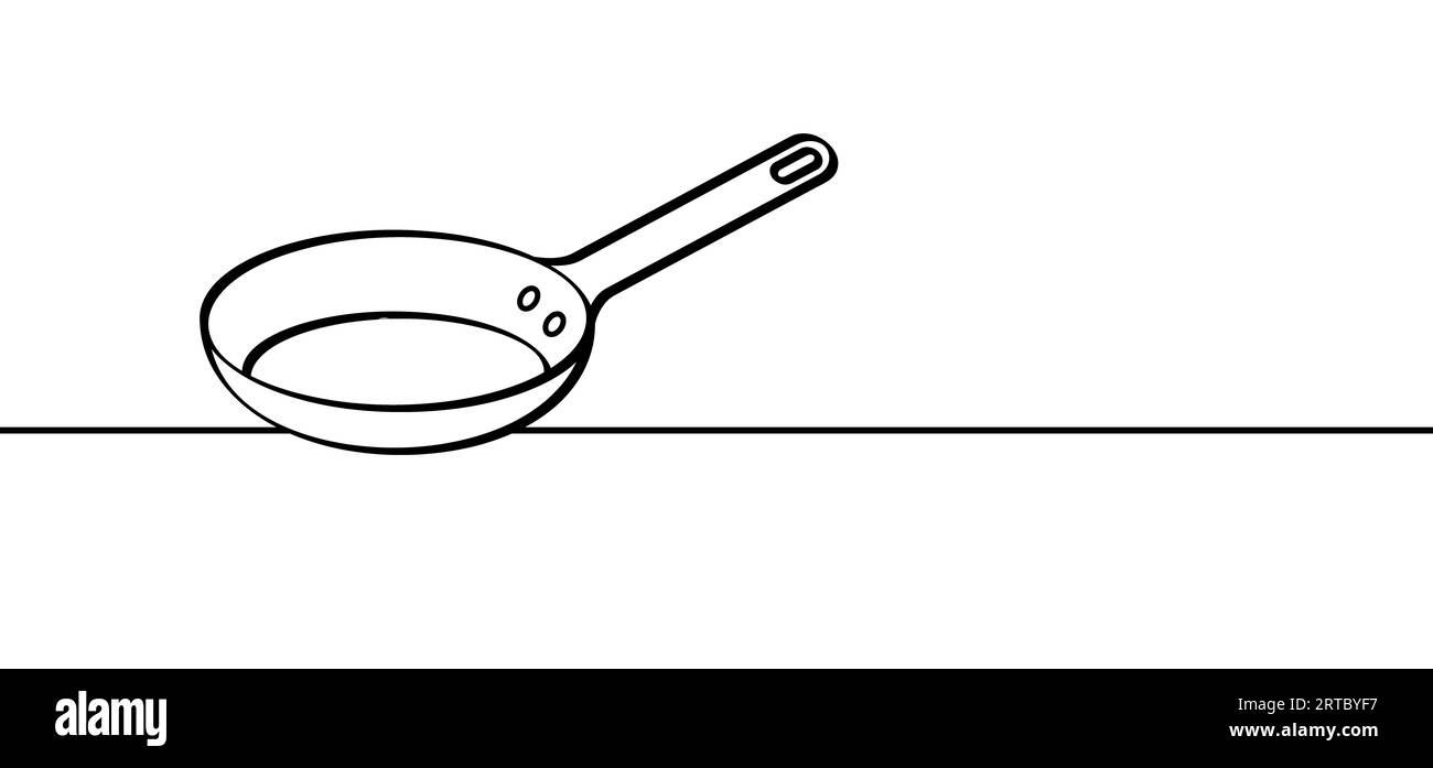 Drawing kitchen cookware pot tool Black and White Stock Photos & Images ...