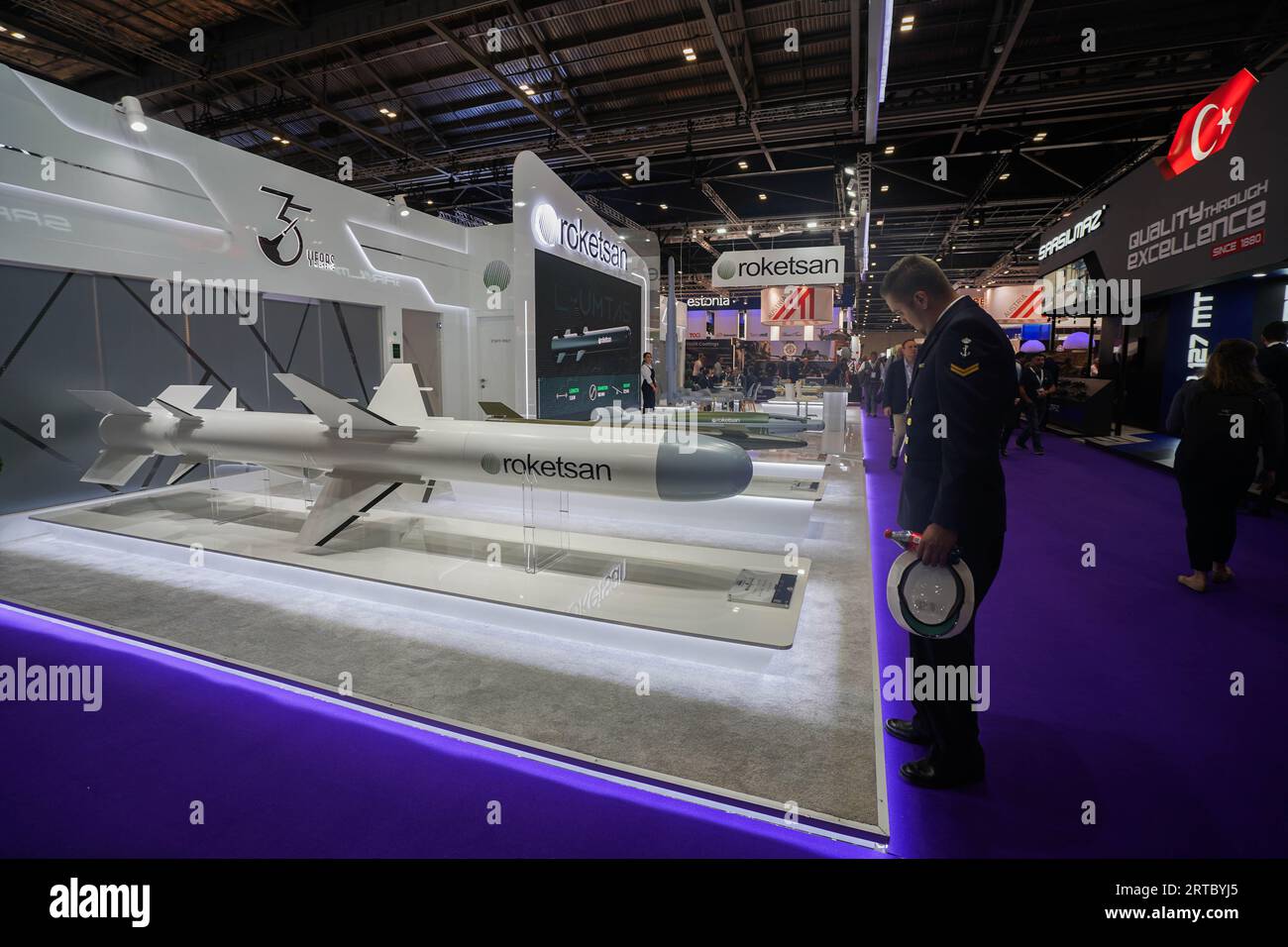 London UK. 12 September 2023 . Defence and Security Equipment International (DSEI) opens at the ...