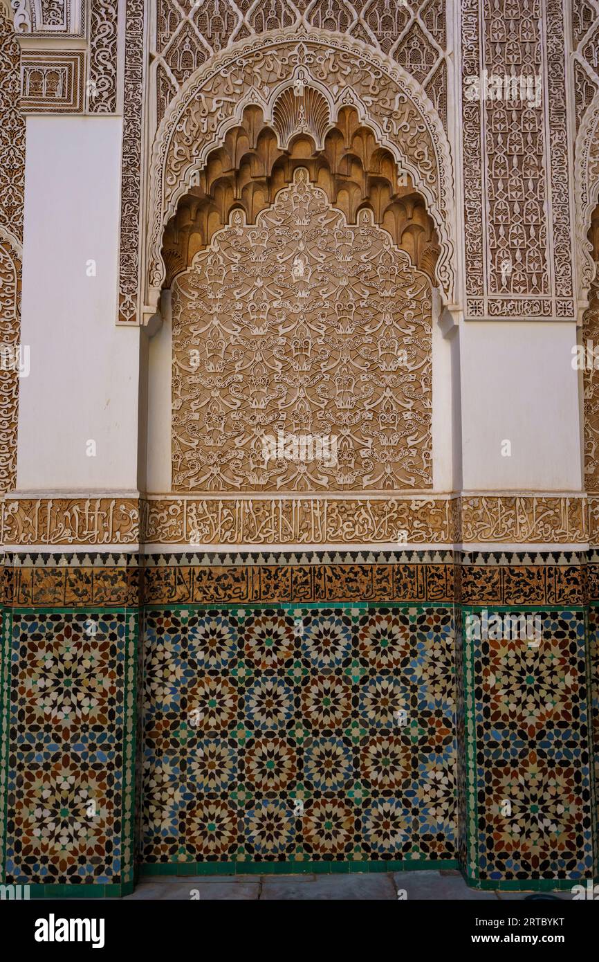 North Africa. Morocco. Marrakesh. Madrasa Ben Youssef. The largest and ...