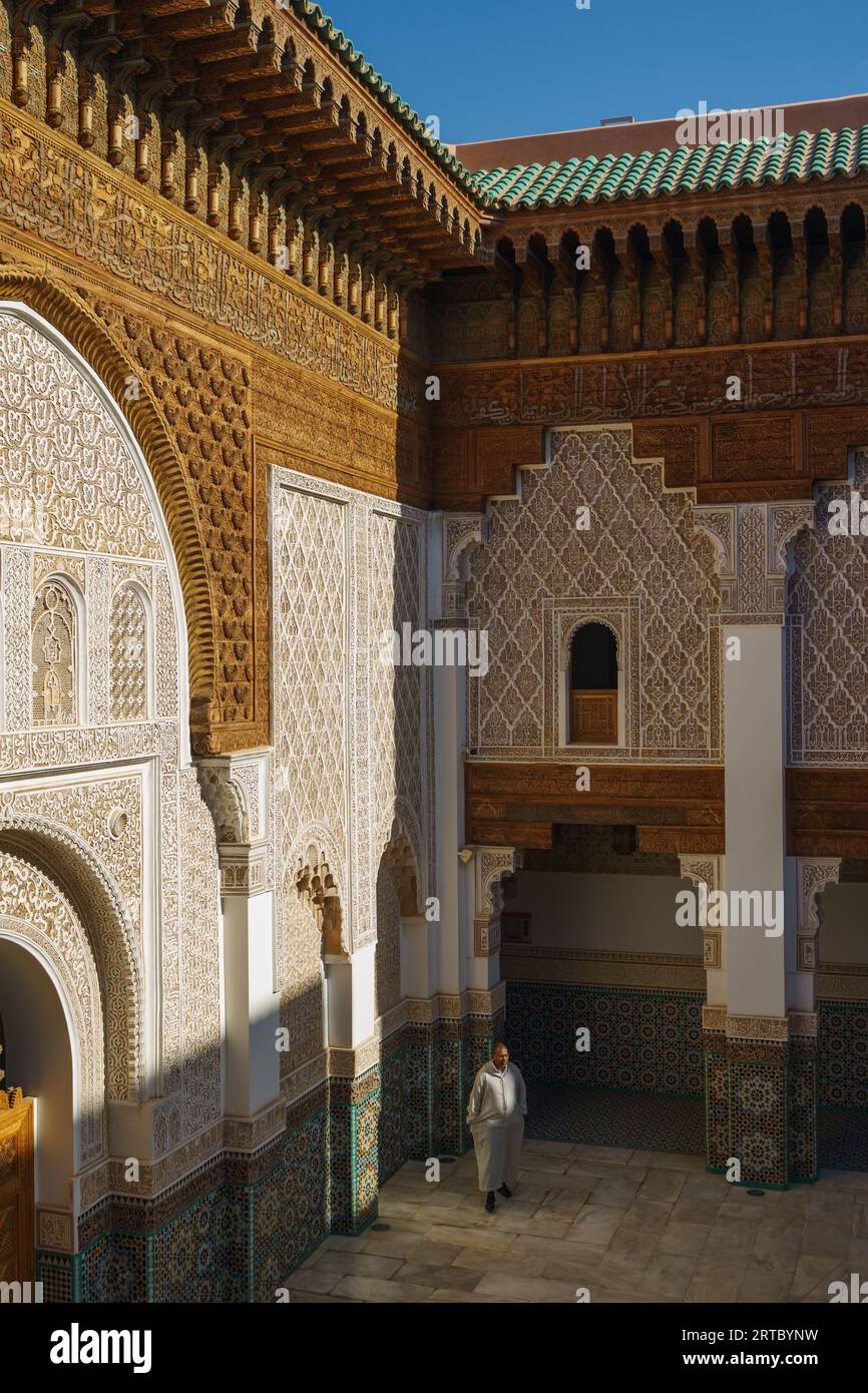 North Africa. Morocco. Marrakesh. Madrasa Ben Youssef. The largest and ...