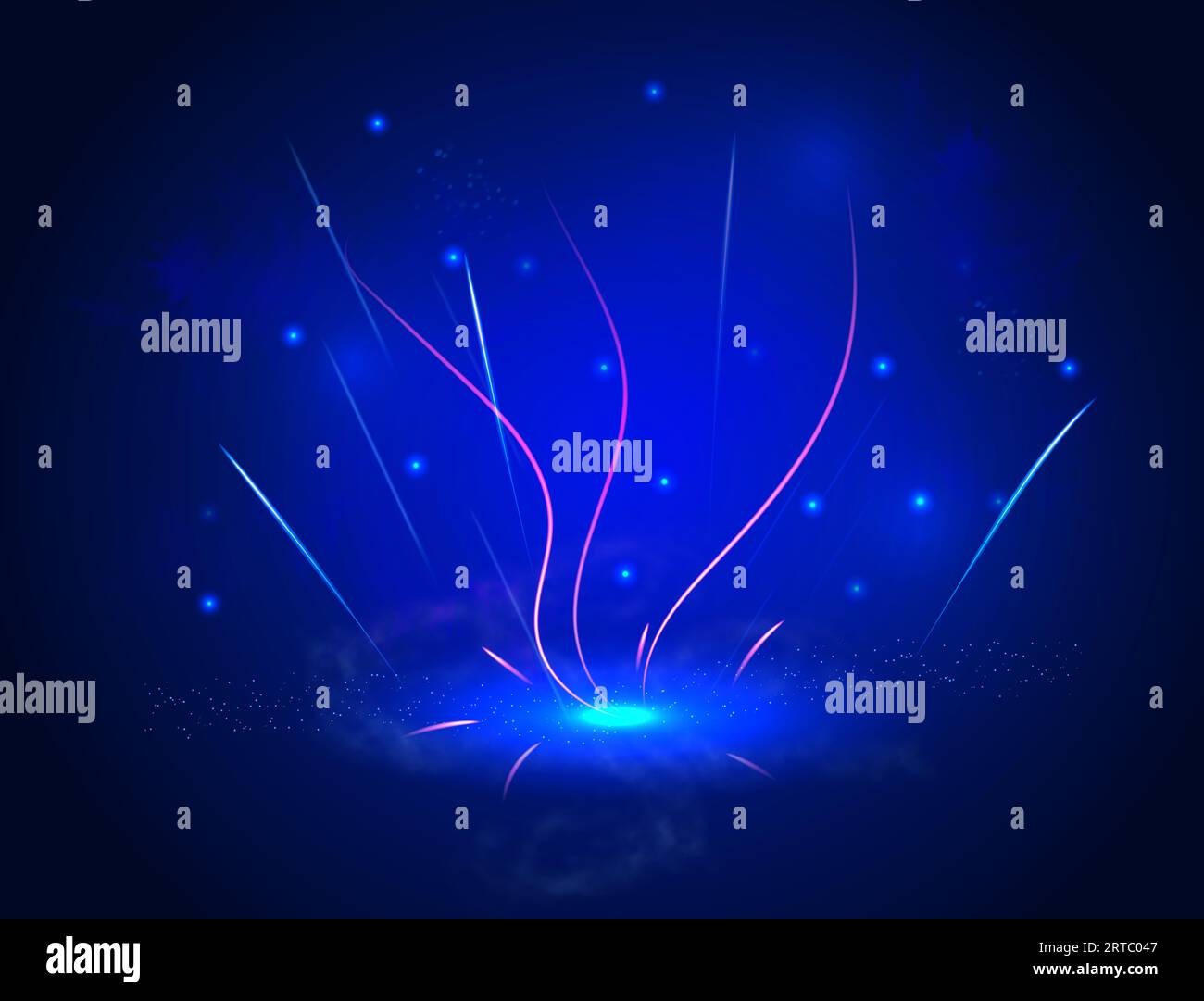 Abstract blue background with neon glow Stock Photo - Alamy