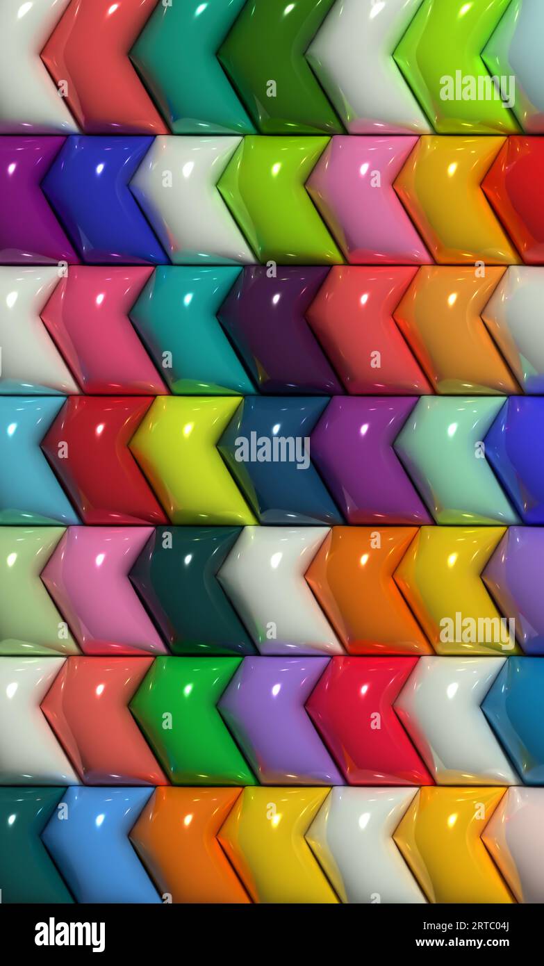 Background with colorful inflated figures, 3D rendering illustration Stock Photo - Alamy