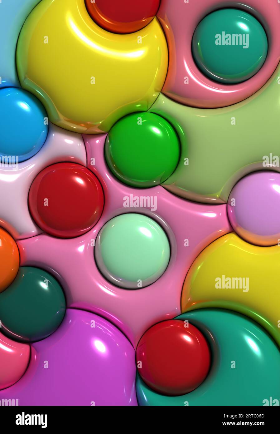 Abstract background with circles, inflated shapes. 3d rendering illustration Stock Photo - Alamy