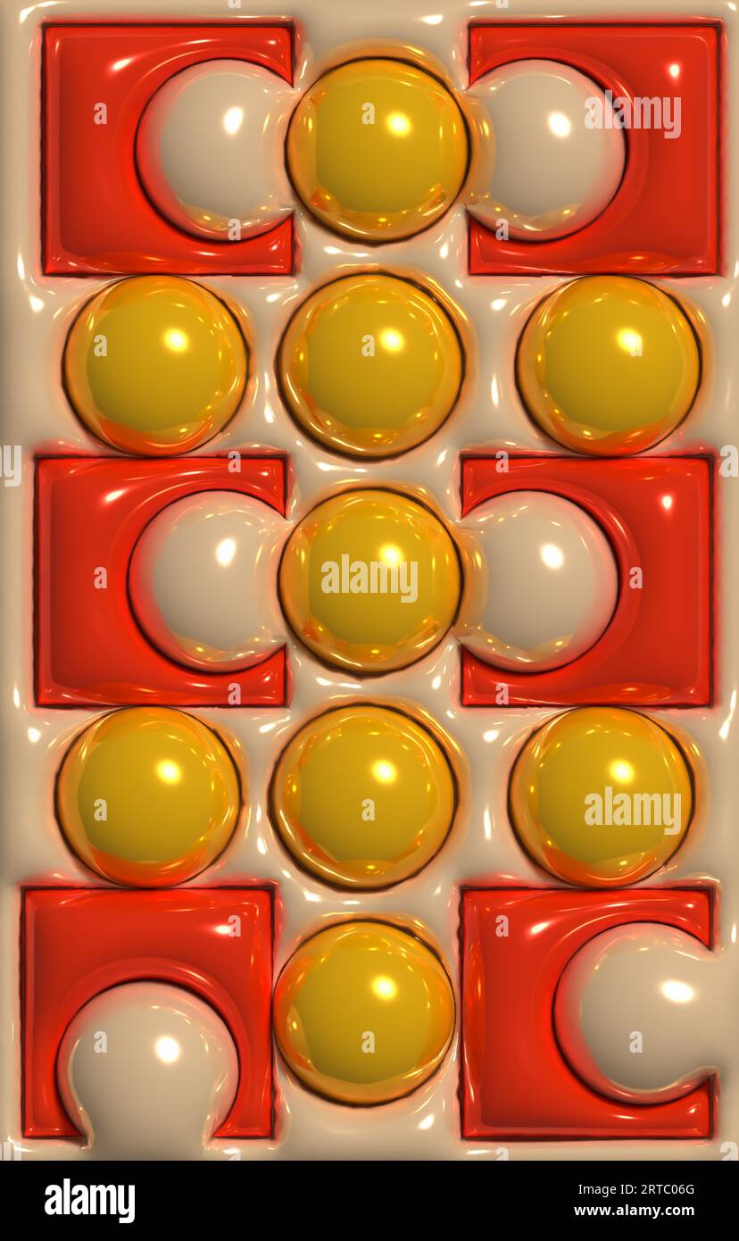 Abstract background with various inflated figures, 3D rendering illustration Stock Photo - Alamy