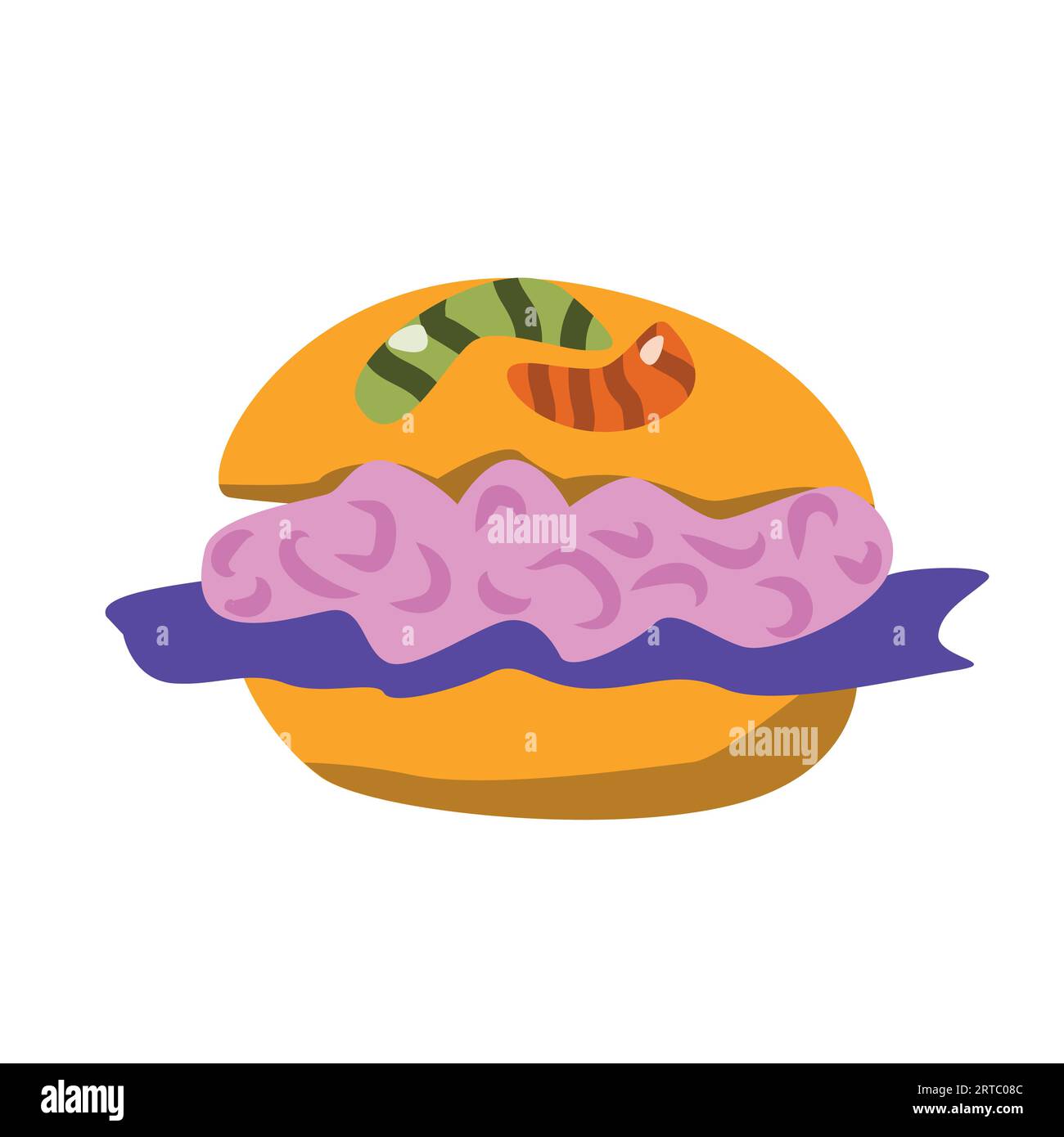 Food for Zombie hamburger with Brain for Halloween Stock Vector Image ...