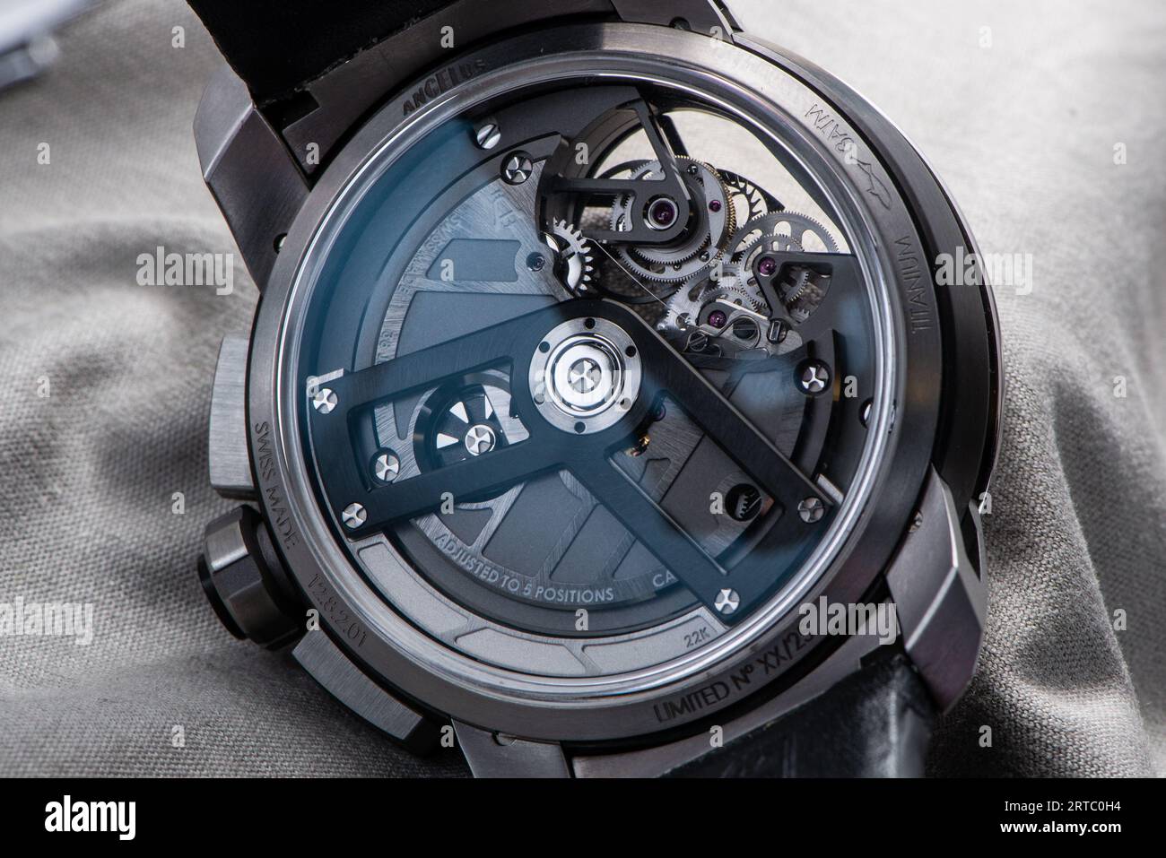 Various watches by Angelus watch manufactory in Switzerland Stock Photo ...