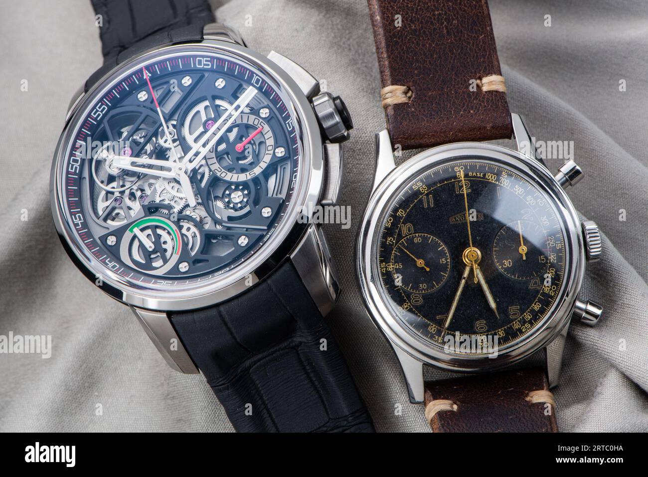 Various watches by Angelus watch manufactory in Switzerland Stock Photo ...