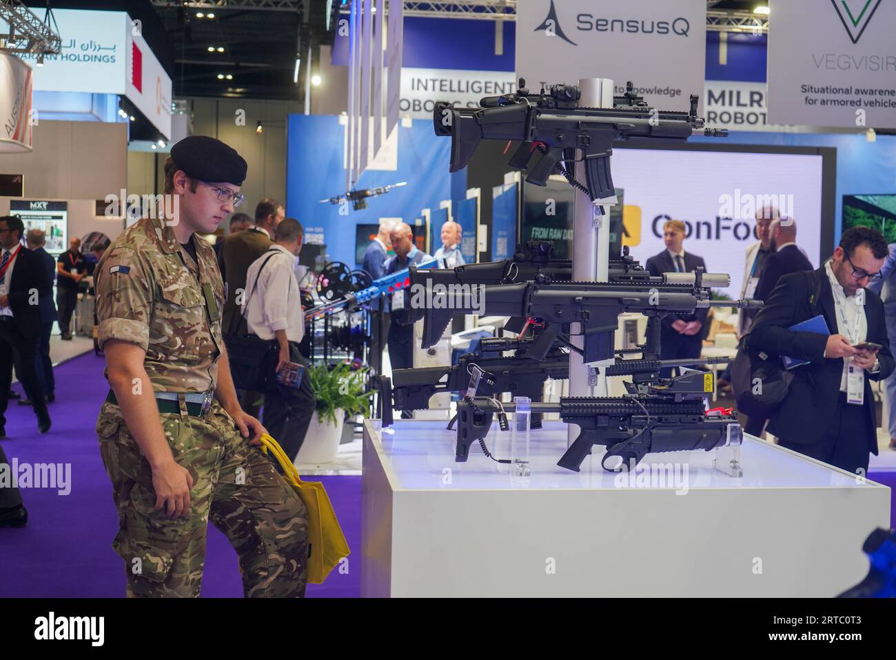 London UK. 12 September 2023 . Defence and Security Equipment International (DSEI) opens at the ...
