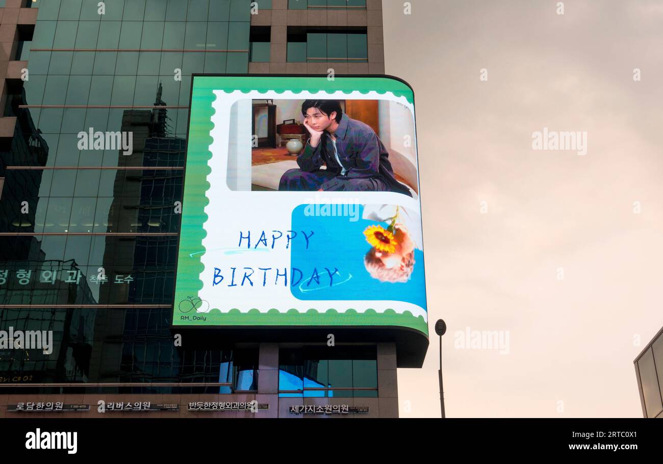 Seoul, South Korea. 12 September, 2023. BTS RM's birthday, Sep 12, 2023 ...