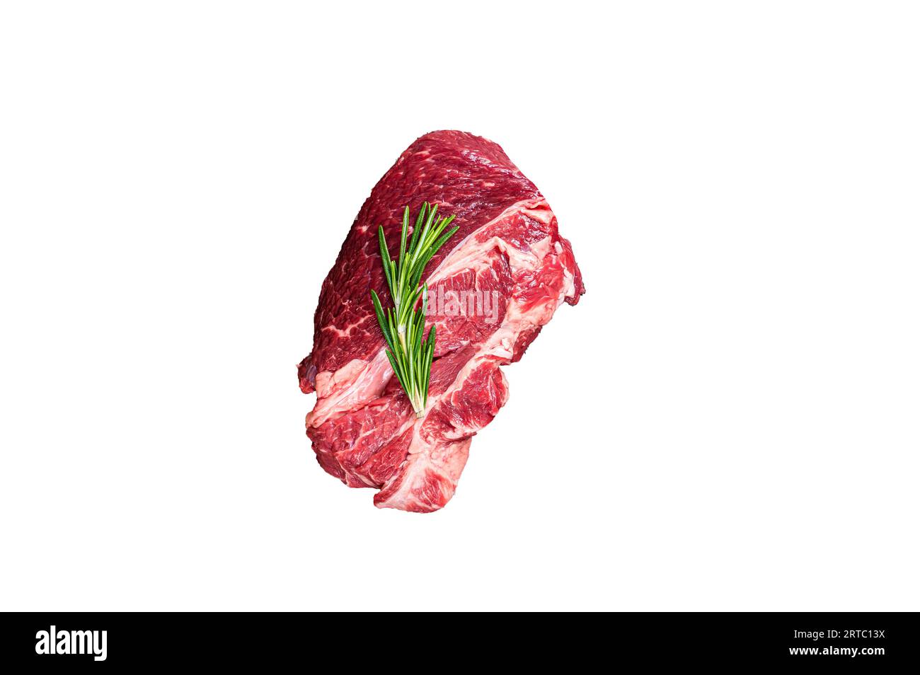 Raw Chuck eye roll Black Angus prime beef steak on butcher cleaver ...