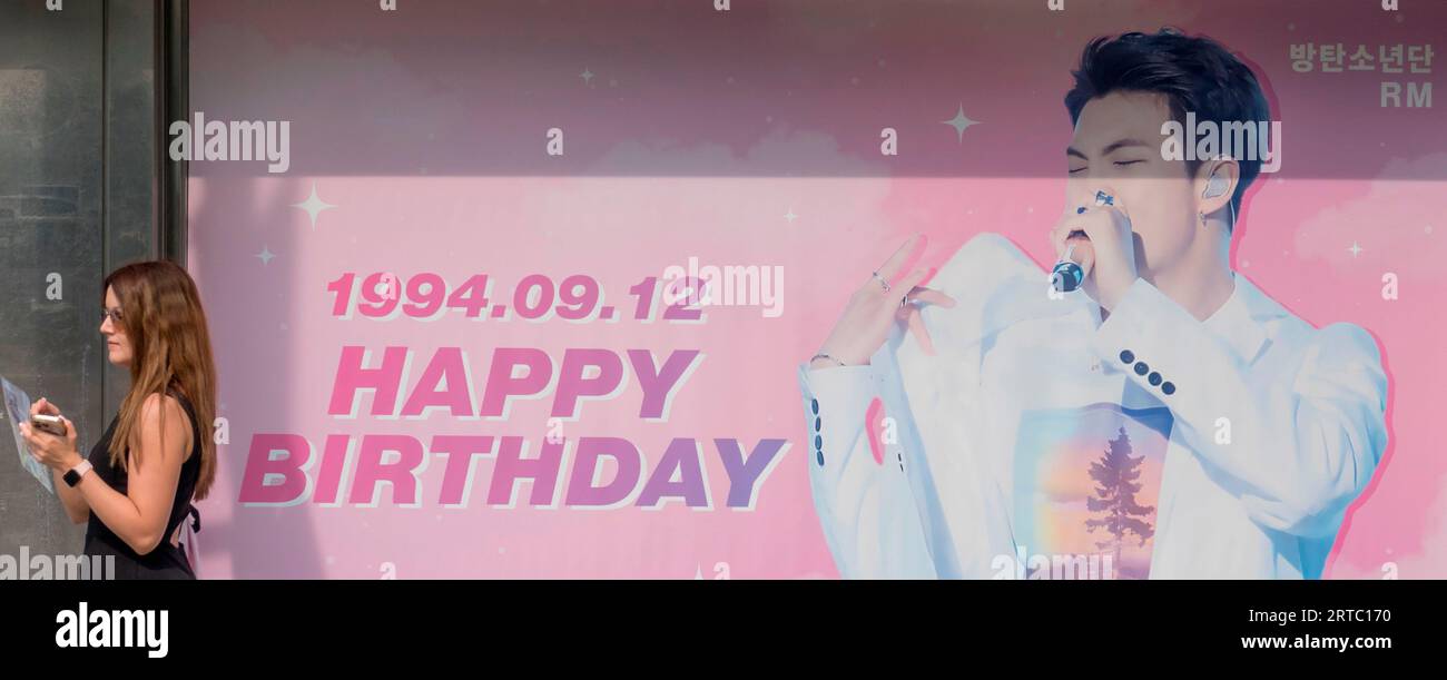 Seoul, South Korea. 12 September, 2023. BTS RM's birthday, Sep 12, 2023 ...