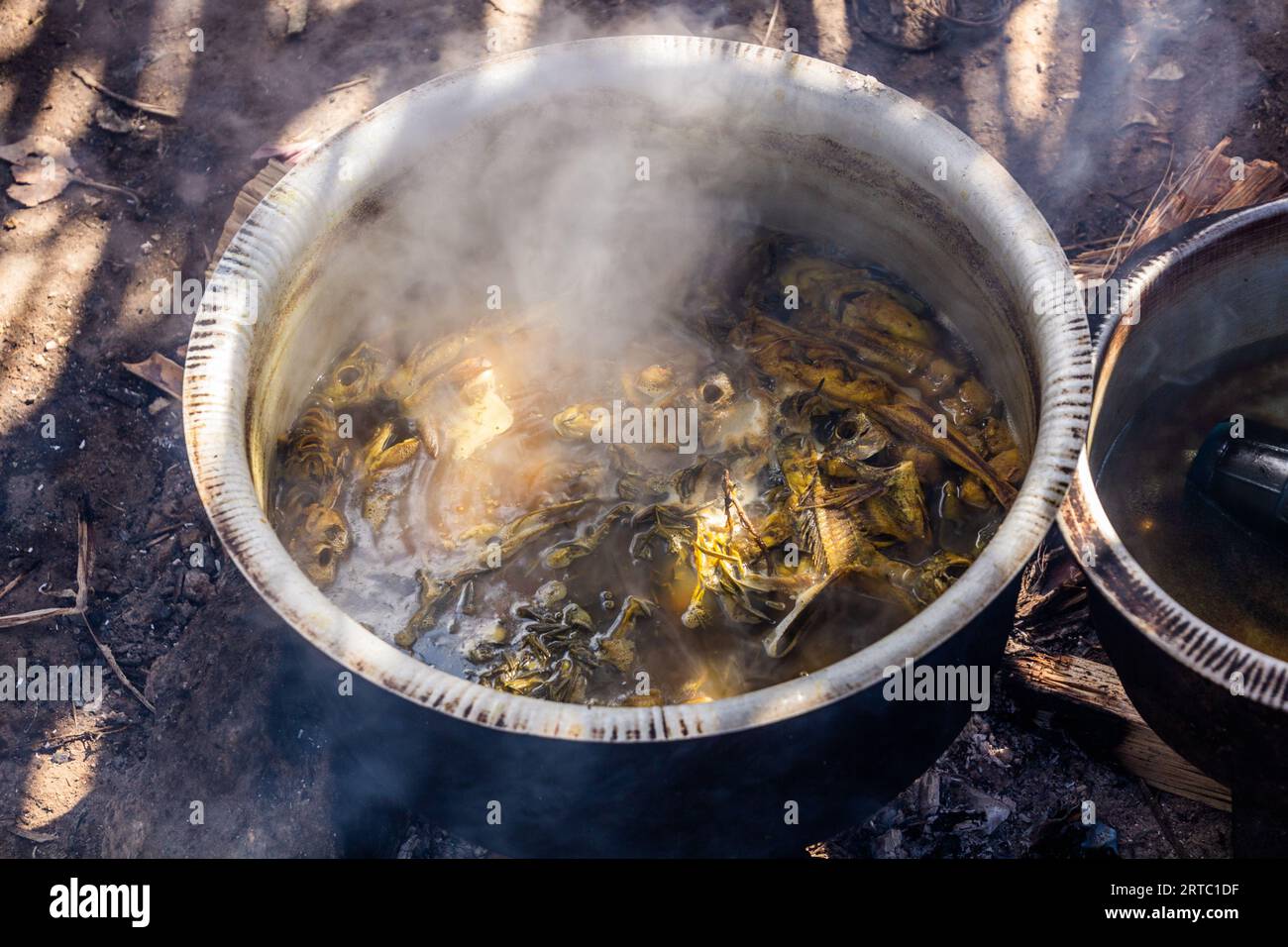 Kettle of fish soup at the fish market in Hawassa, Ethiopia Stock Photo ...