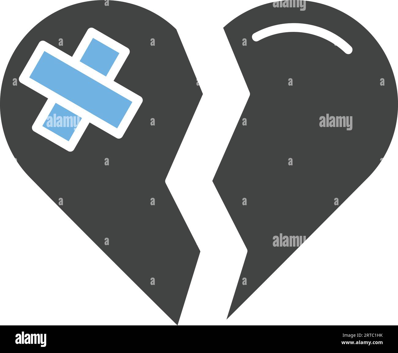 Broken heart icon image Cut Out Stock Images & Pictures - Alamy