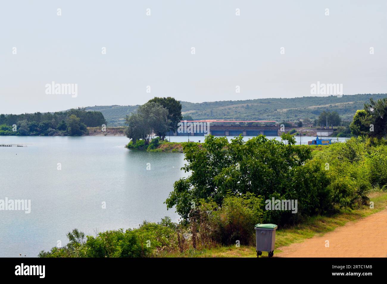 Greece, dam lock of Lake Kerkini in Central Macedonia an artificial ...