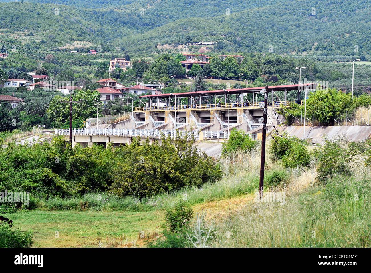 Greece, dam lock of Lake Kerkini in Central Macedonia an artificial ...