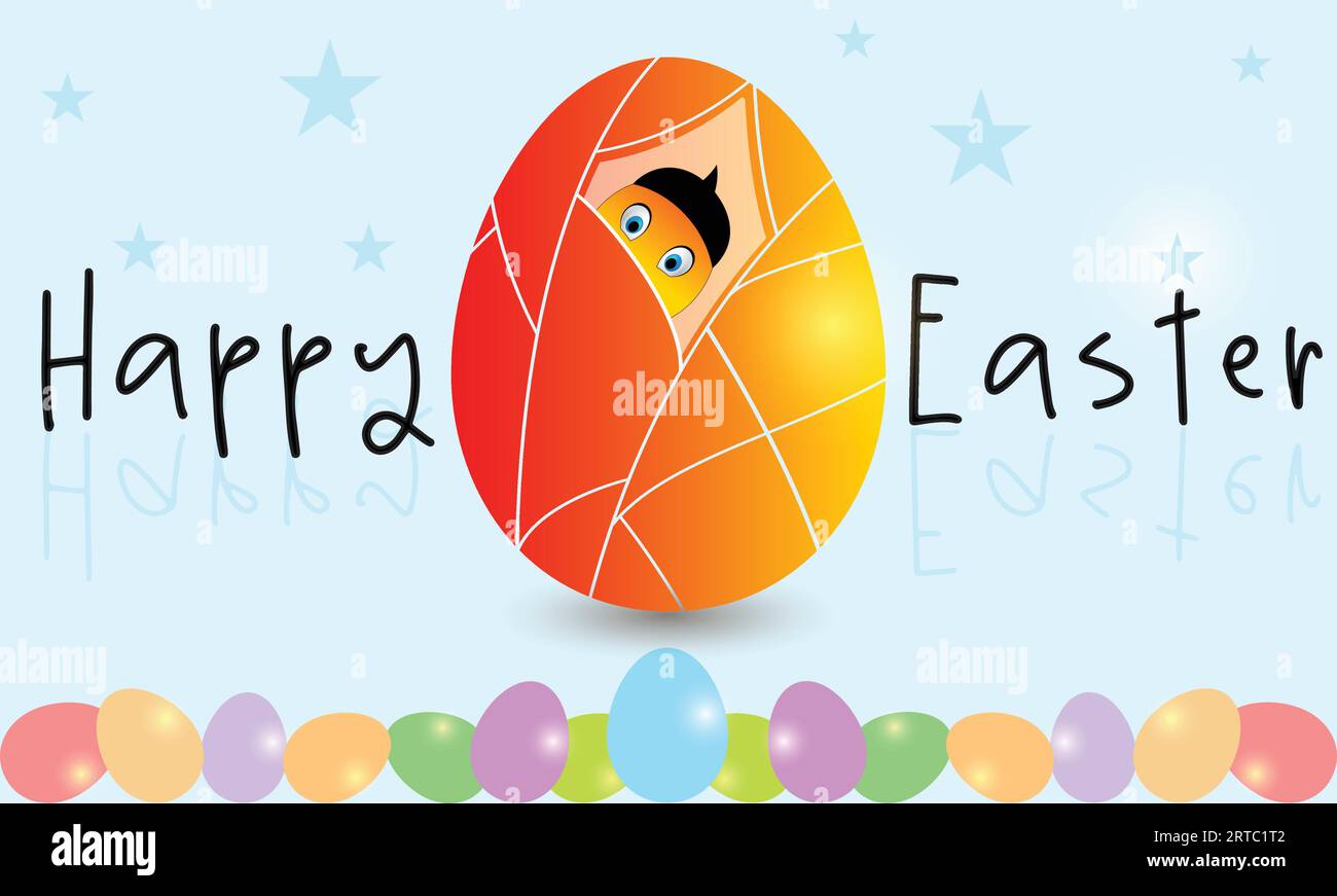 Easter Banner and Poster Vector Illustration with Easter Eggs in the ...