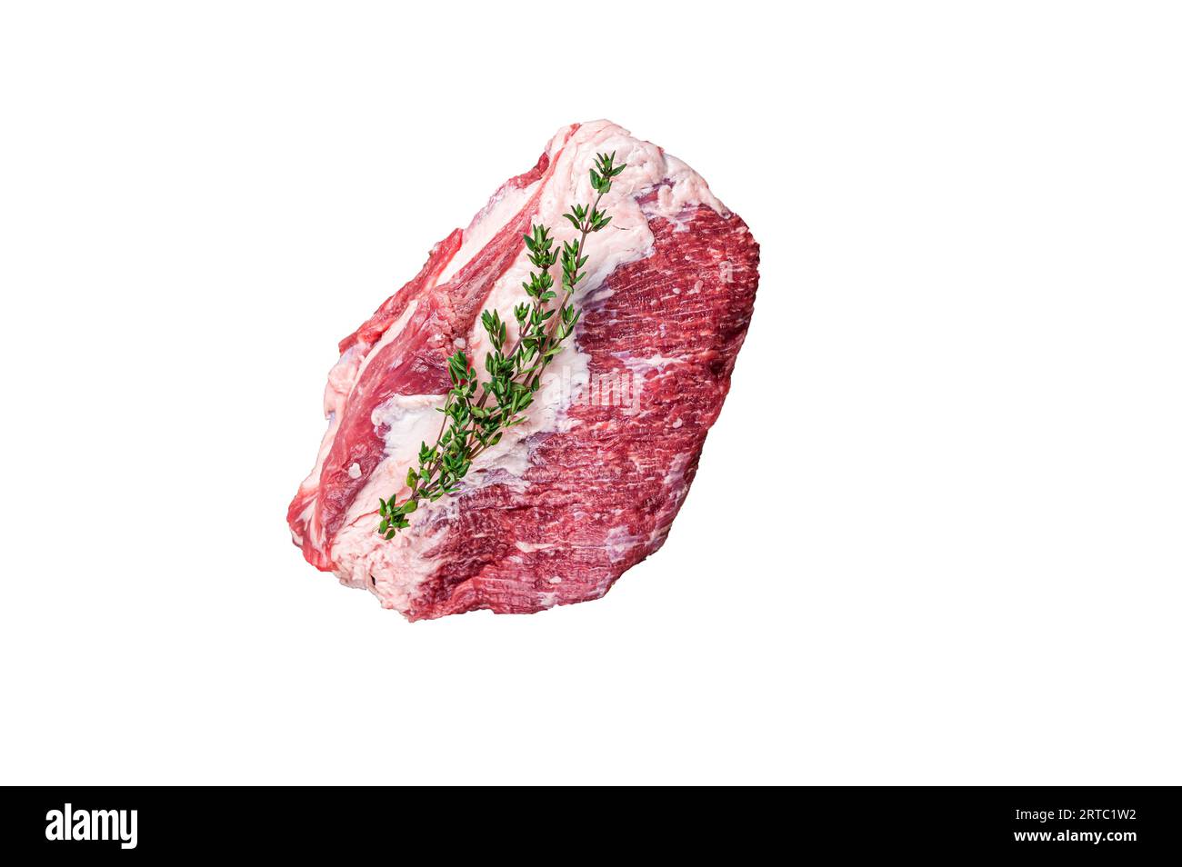 Fresh Raw Round roast beef meat cut on a butcher cutting board with ...