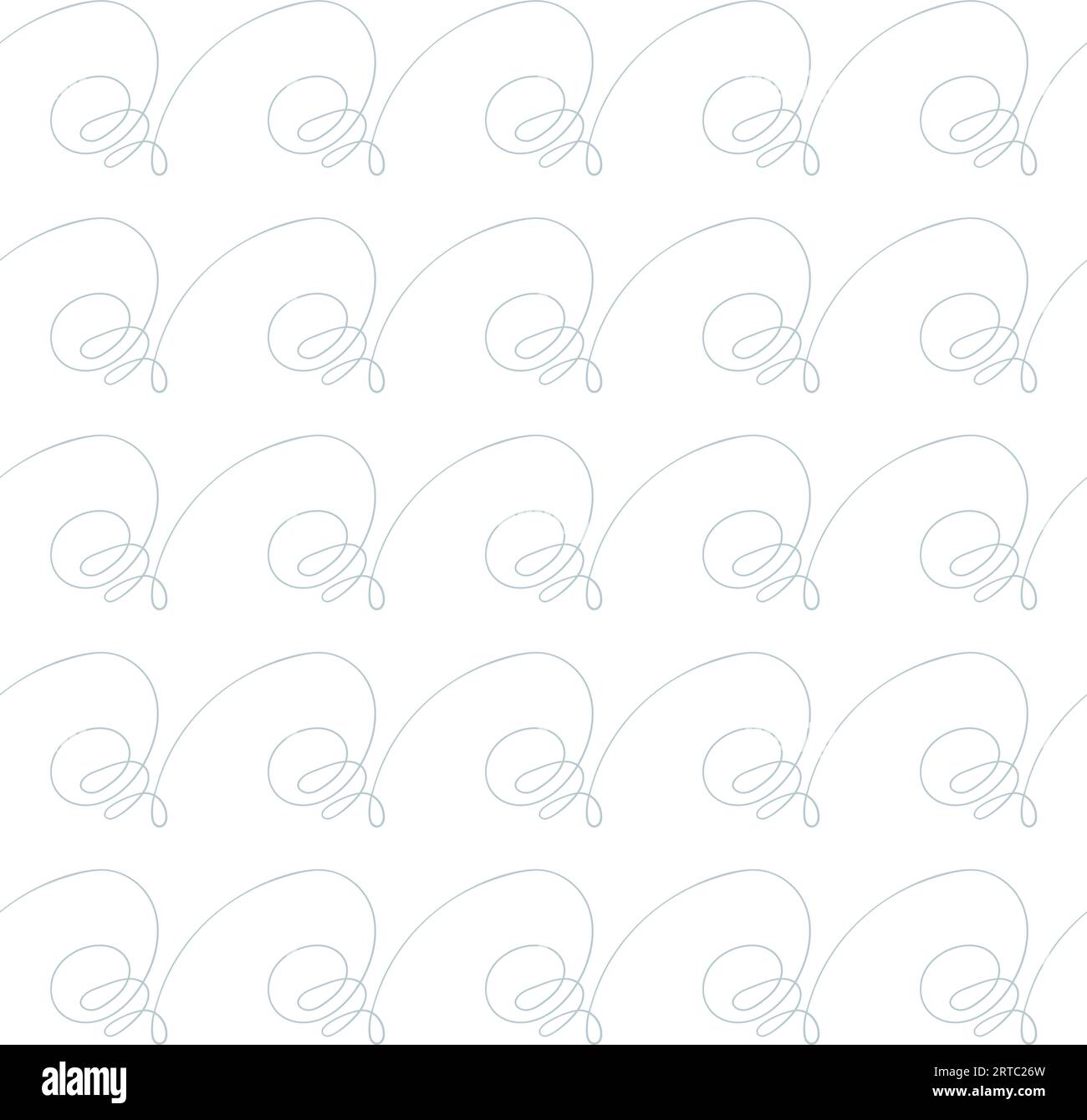 Seamless pattern with hand drawn curly simple continuous lines on white ...