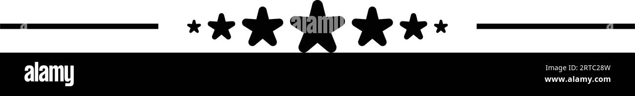 Star frame border horizontal line shape icon for decorative vintage ...