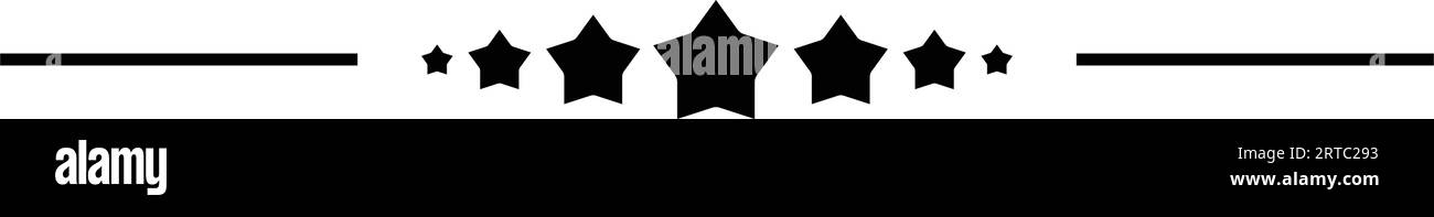 Star frame border horizontal line shape icon for decorative vintage ...