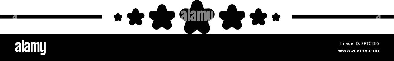 Star frame border horizontal line shape icon for decorative vintage ...