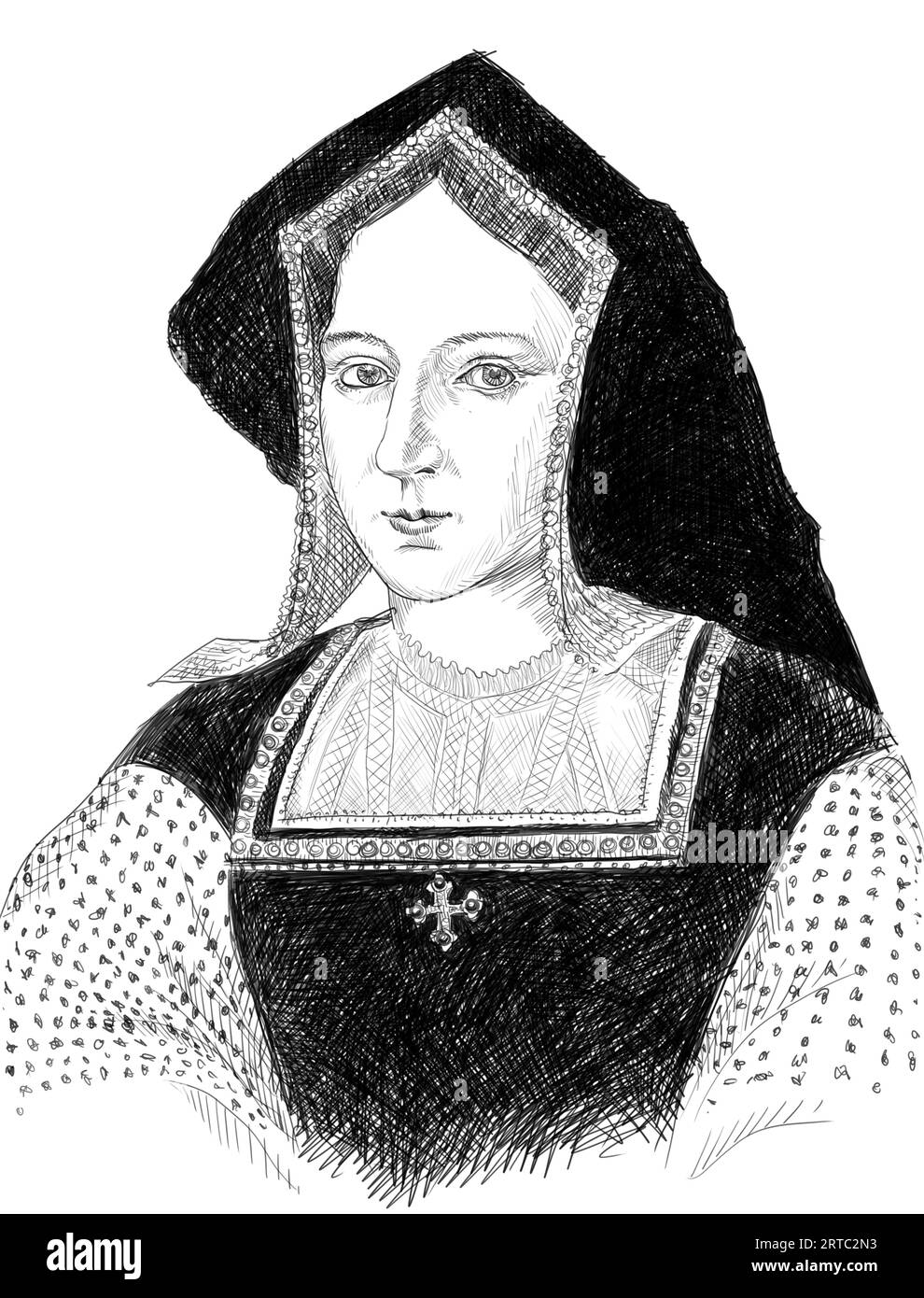 Illustration of Queen Katherine of Aragon Stock Photo - Alamy