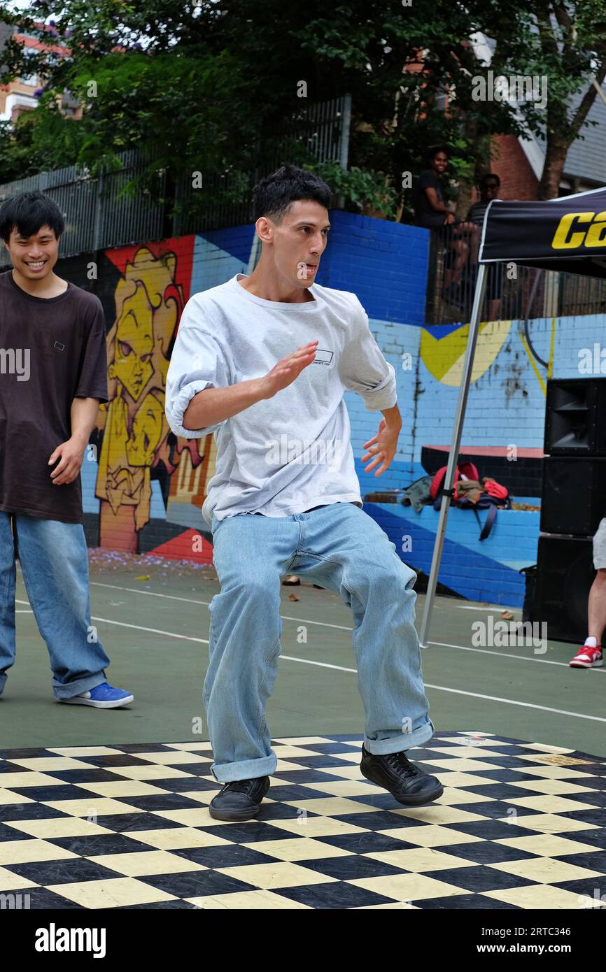 A tall man breakdancing performances, competition and battles on the ...