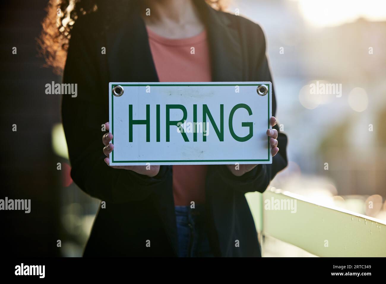 We are hiring sign, opportunity for job and person outdoor, recruitment ...