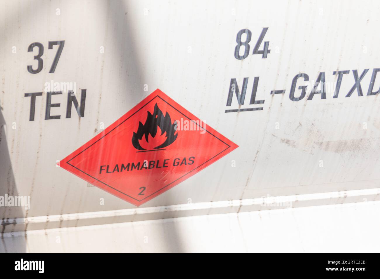 Hazard labeling for flammable substances in road and rail traffic Stock ...