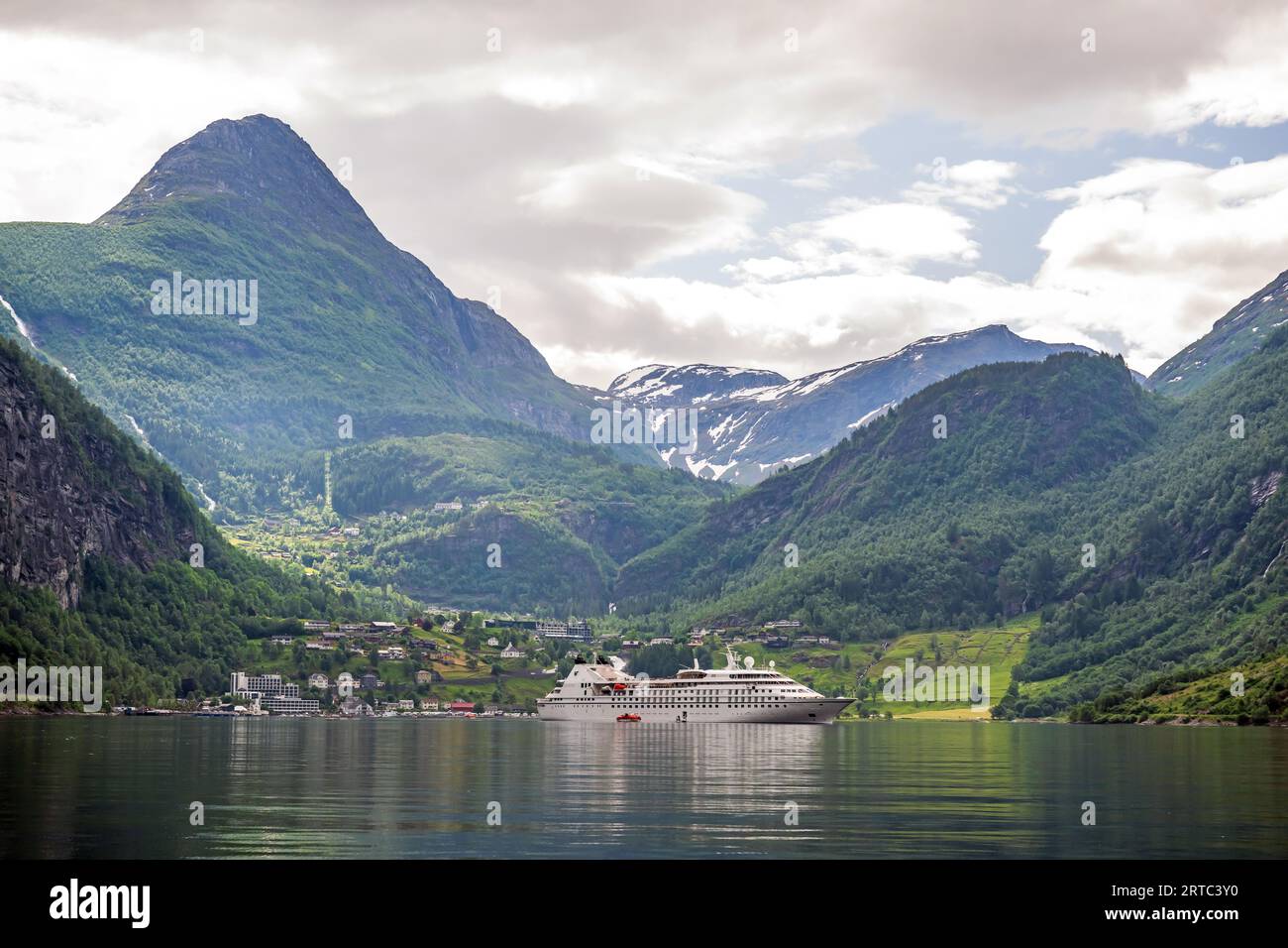 View of Geiranger in Geiranger Fjord, Unesco World Heritage Site, Fjord ...