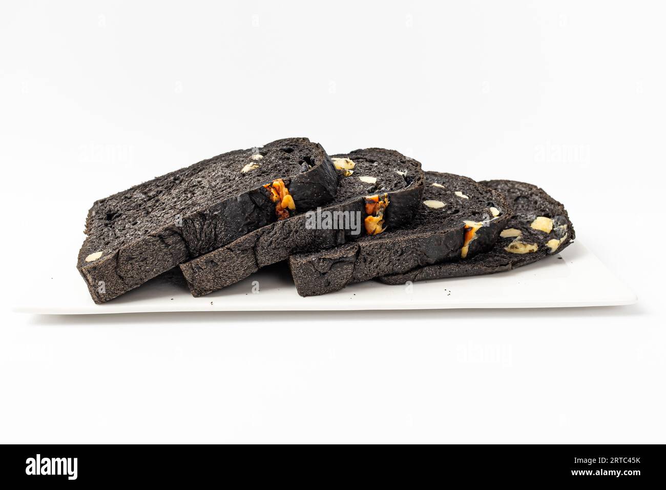 squid-ink Sandwich Loaf on white background Stock Photo - Alamy