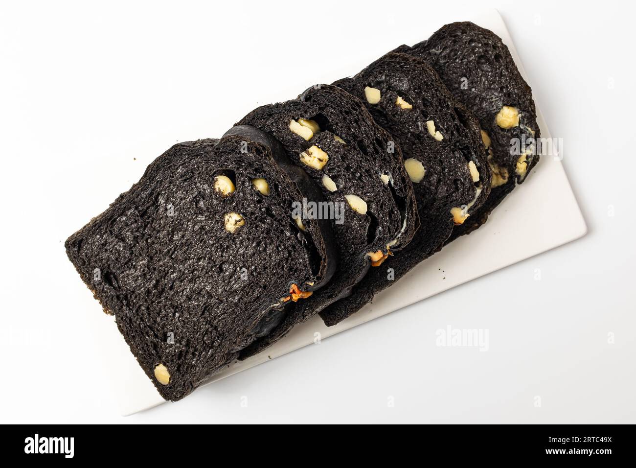 squid-ink Sandwich Loaf on white background Stock Photo - Alamy