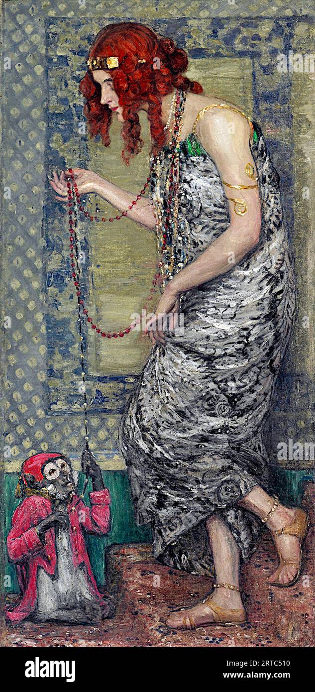 Janis Rozentāls - Princess with a Monkey - 1913 Stock Photo - Alamy