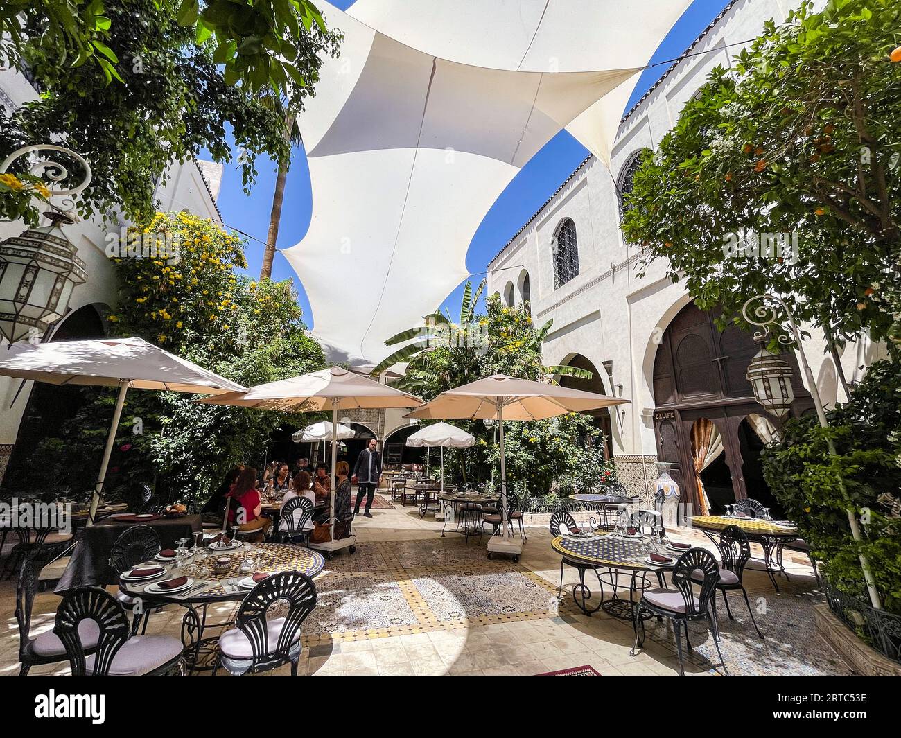 Morocco, Marrakech, Traditional restaurant Stock Photo - Alamy