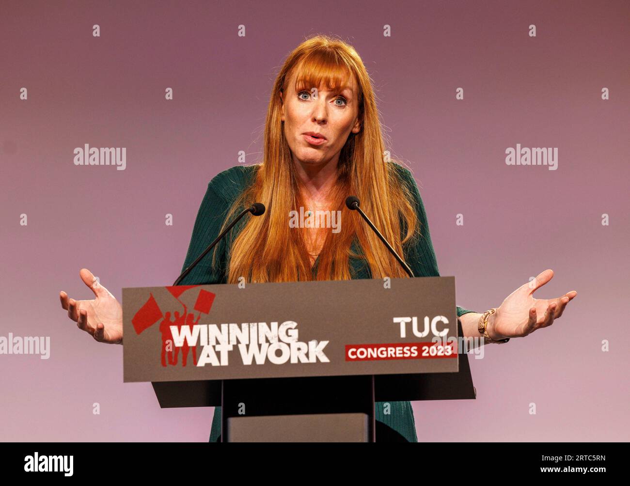 Liverpool, UK. 12th Sep, 2023. Deputy Labour Leader, Angela Rayner ...