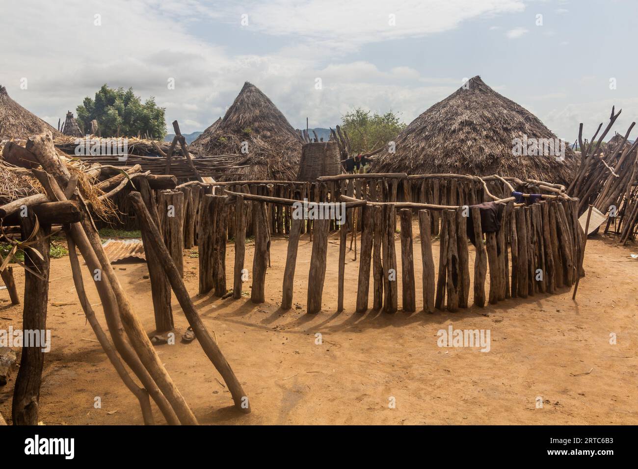Huts and a goat pen in Korcho village, Ethiopia Stock Photo - Alamy