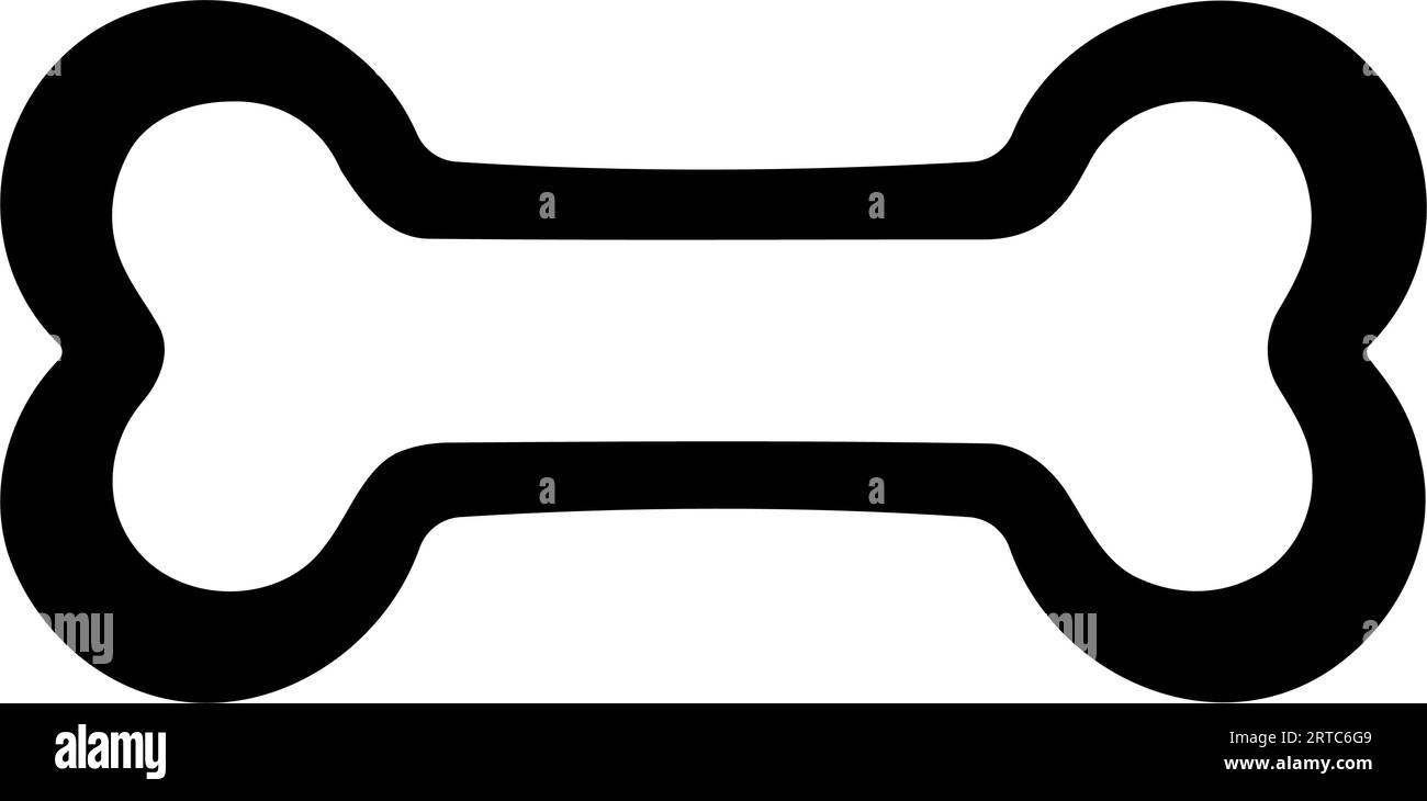 Outlined Dog Bone Cartoon symbol icon. Vector illustration Stock Vector ...