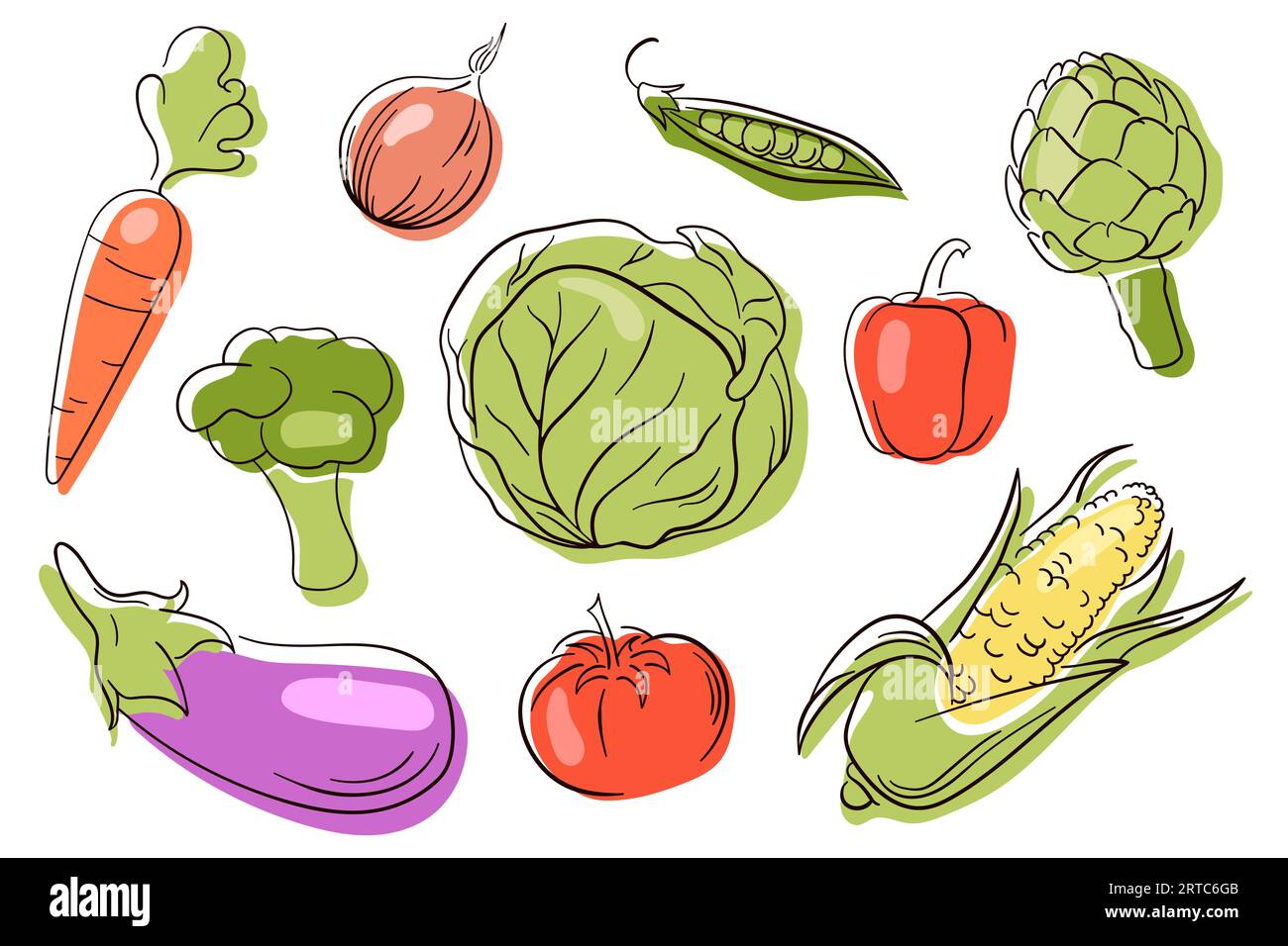 Vegetarian menu eat corn Stock Vector Images - Alamy