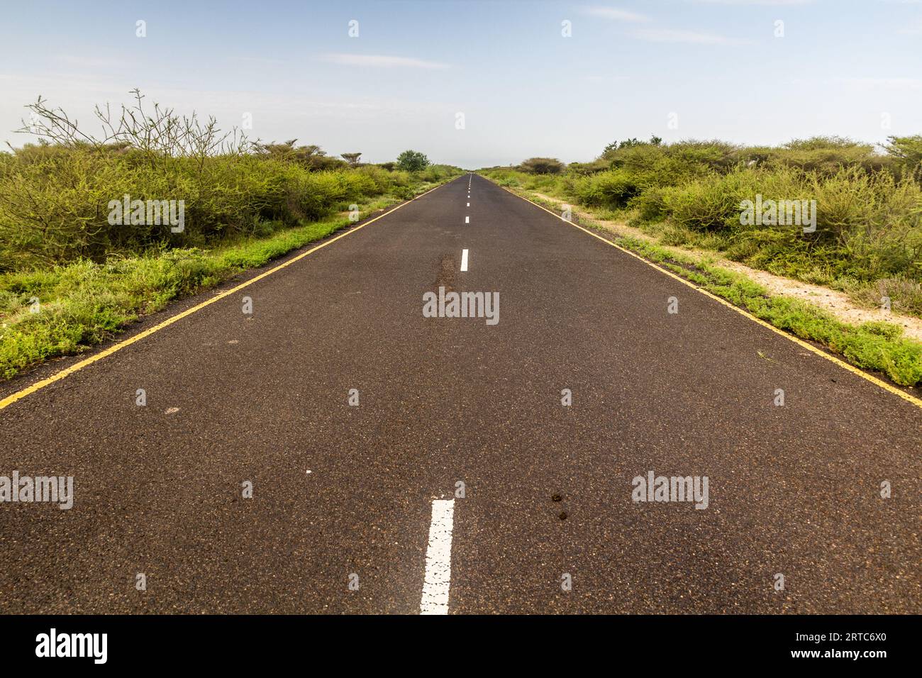 Paved road between Turmi and Omorate in Omo valley, Ethiopia Stock ...